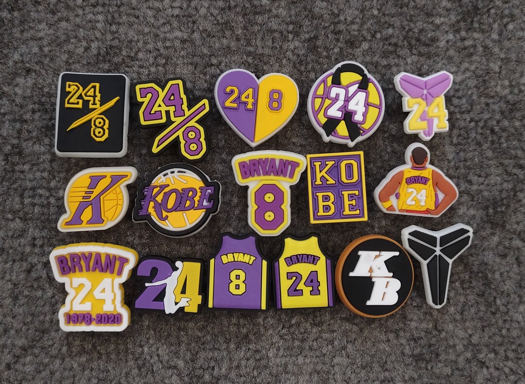 Basketball Croc Charms, LA Lakers Kobe Bryant 24/8 Charms, NBA Sports ...