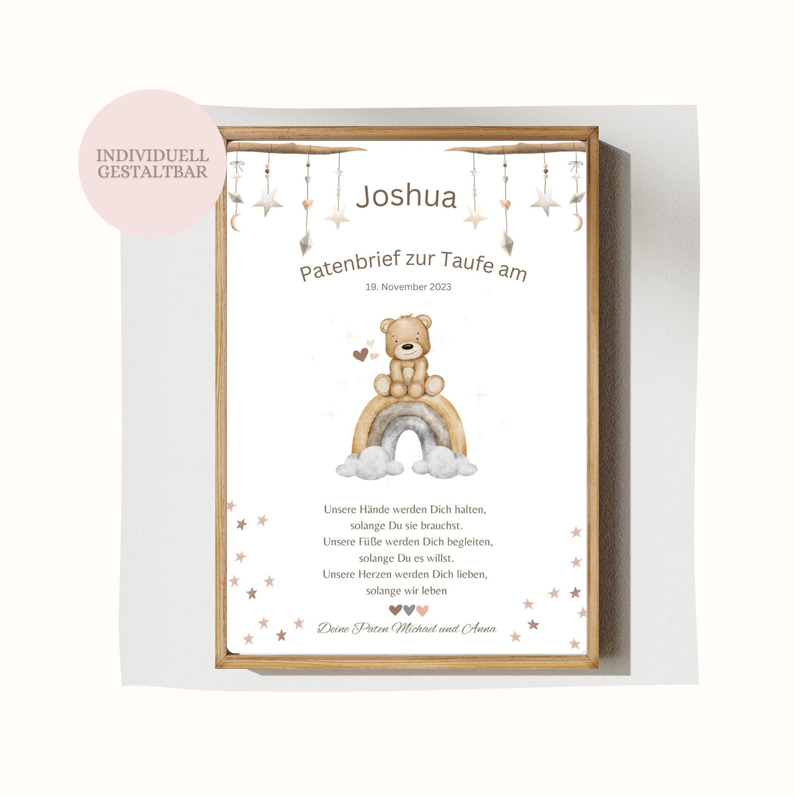 Godparent Letter joshua Baptism Letter Gift for the Godchild ...