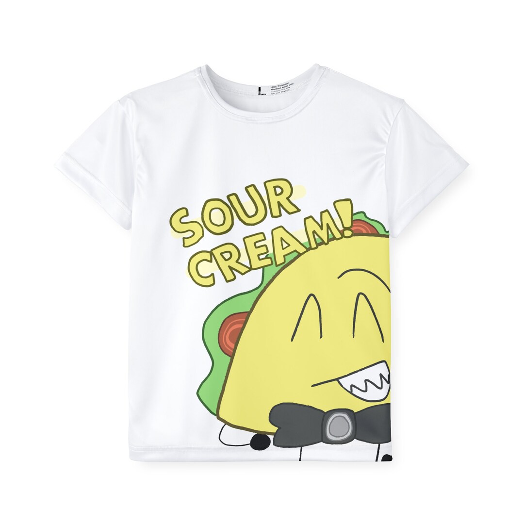 Taco Inanimate Insanity Sour Cream Fan Art Child White T Shirt Object ...