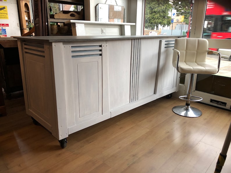 Art Deco Reclaimed Wood Bar Counter - Retro Kitchen Island - Etsy UK