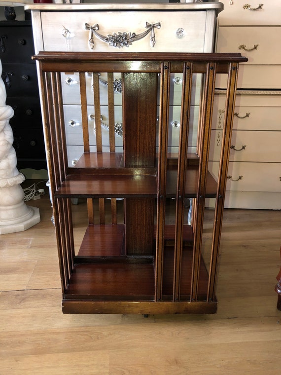 Edwardian Mahogany Revolving Bookcase Etsy