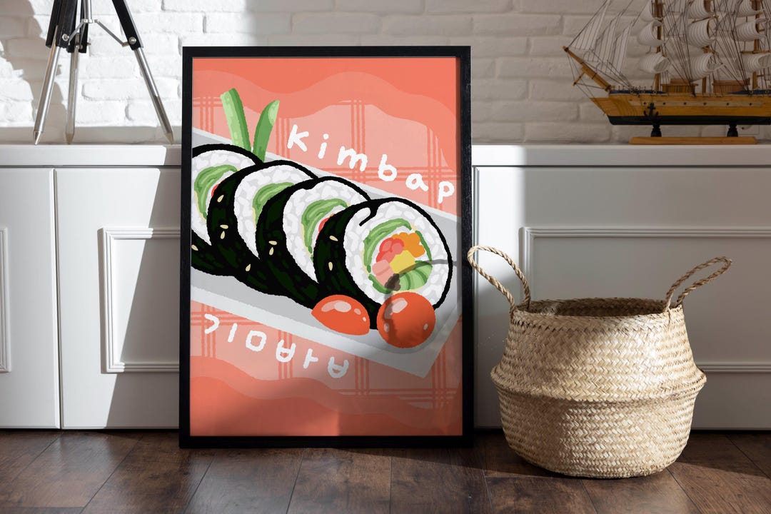Digital Art | Kimbap 김밥 Poster | Korean Soul Food | Rice With Seaweed ...
