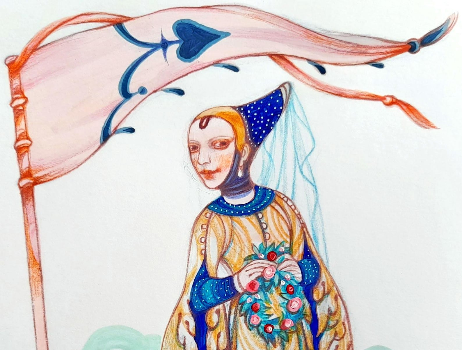 The Lady, Original Graphic Work, Acrylic Painting, Lenormand Oracle ...