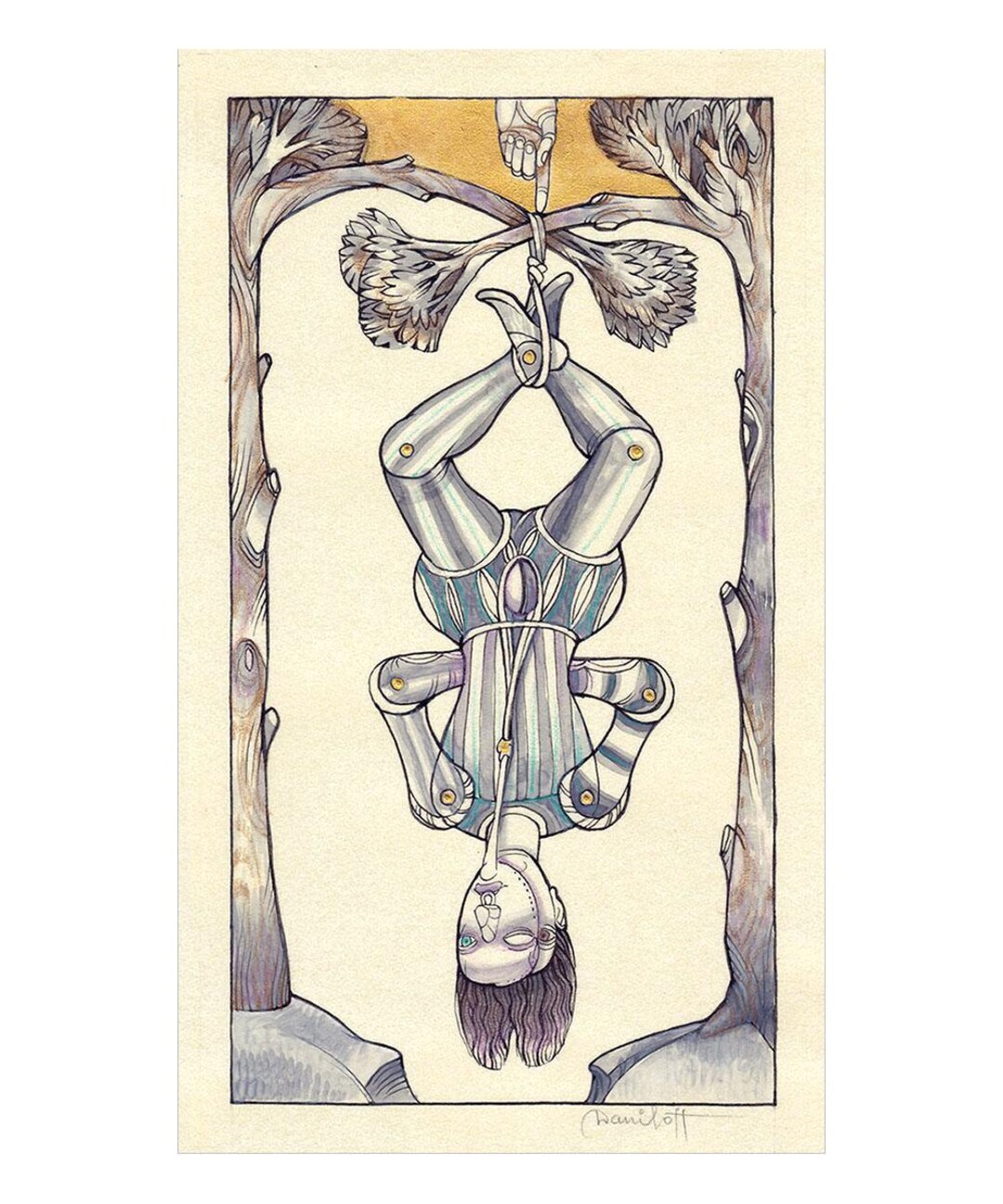The Hanged Man, Original Graphic Work, Illustration for Tarot Cards ...