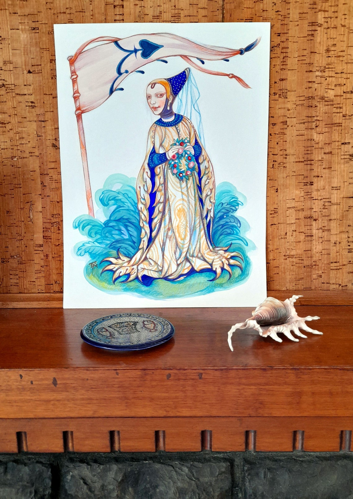 The Lady, Original Graphic Work, Acrylic Painting, Lenormand Oracle ...