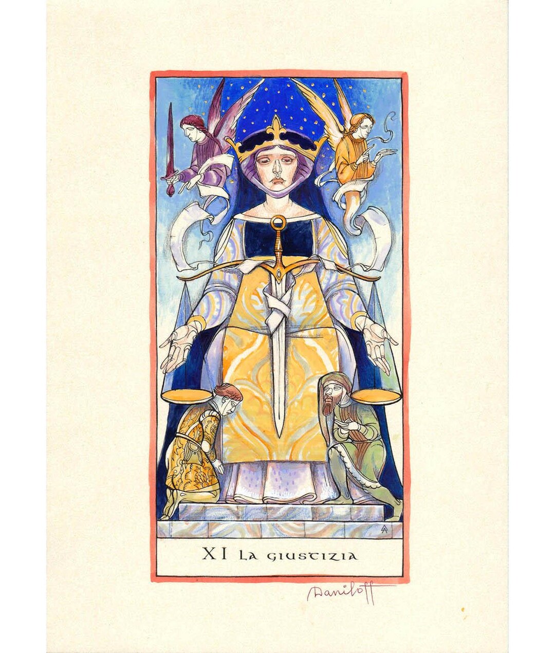 Justice – Tarot Art – Original Painting by Alexander Daniloff, Medieval ...