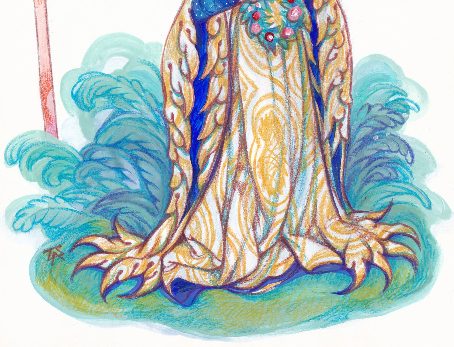 The Lady, Original Graphic Work, Acrylic Painting, Lenormand Oracle ...