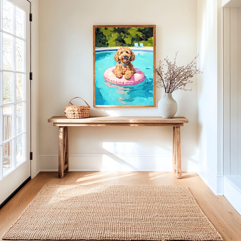 Goldendoodle Wall Art Print Pool House Decor Goldendoodle Funny Pet ...