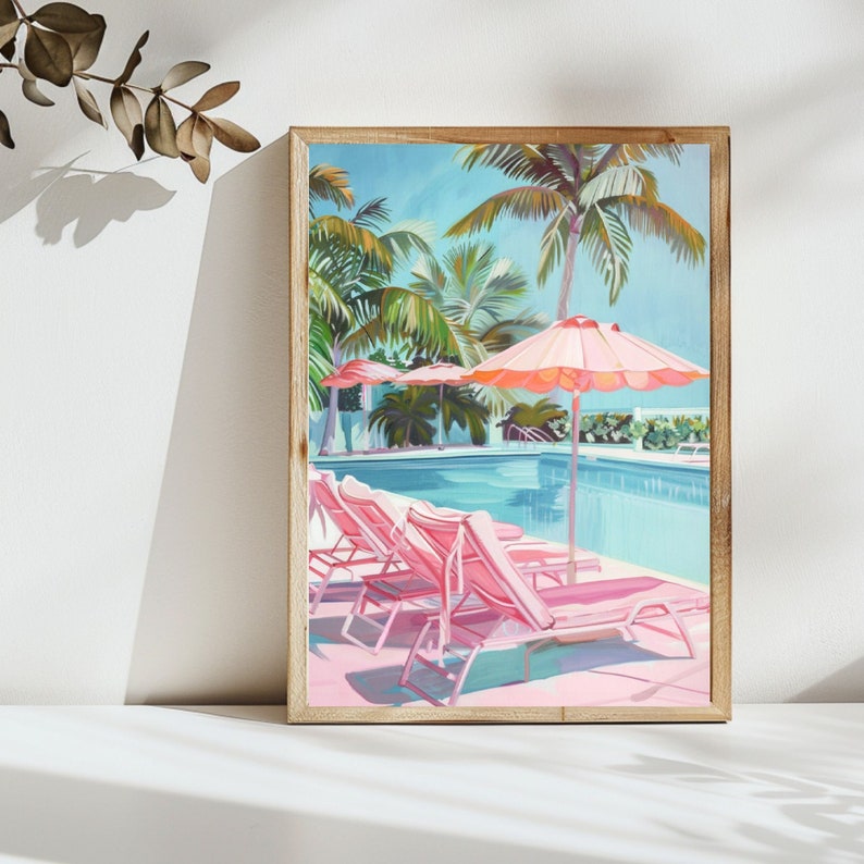 Summer Wall Art Tropical Wall Art Poolside Printable Pool House Beach ...