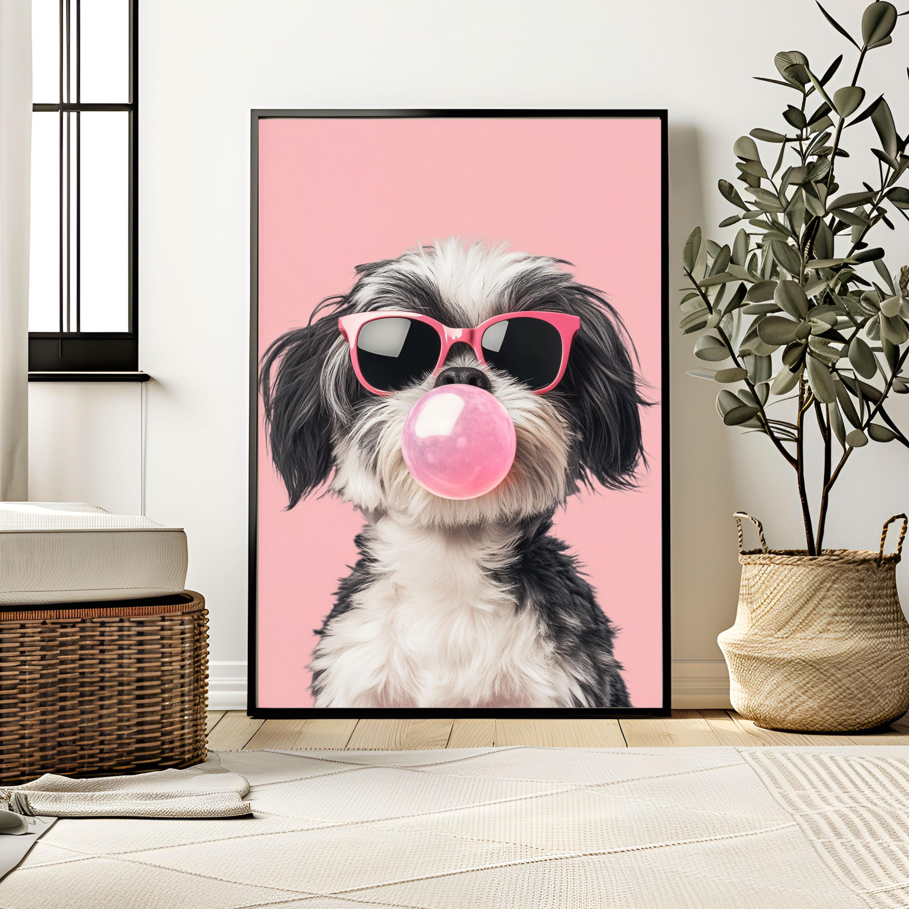 Shih Tzu Wall Art Black and White Shih Tzu Funny Pet Portrait Shih Tzu ...