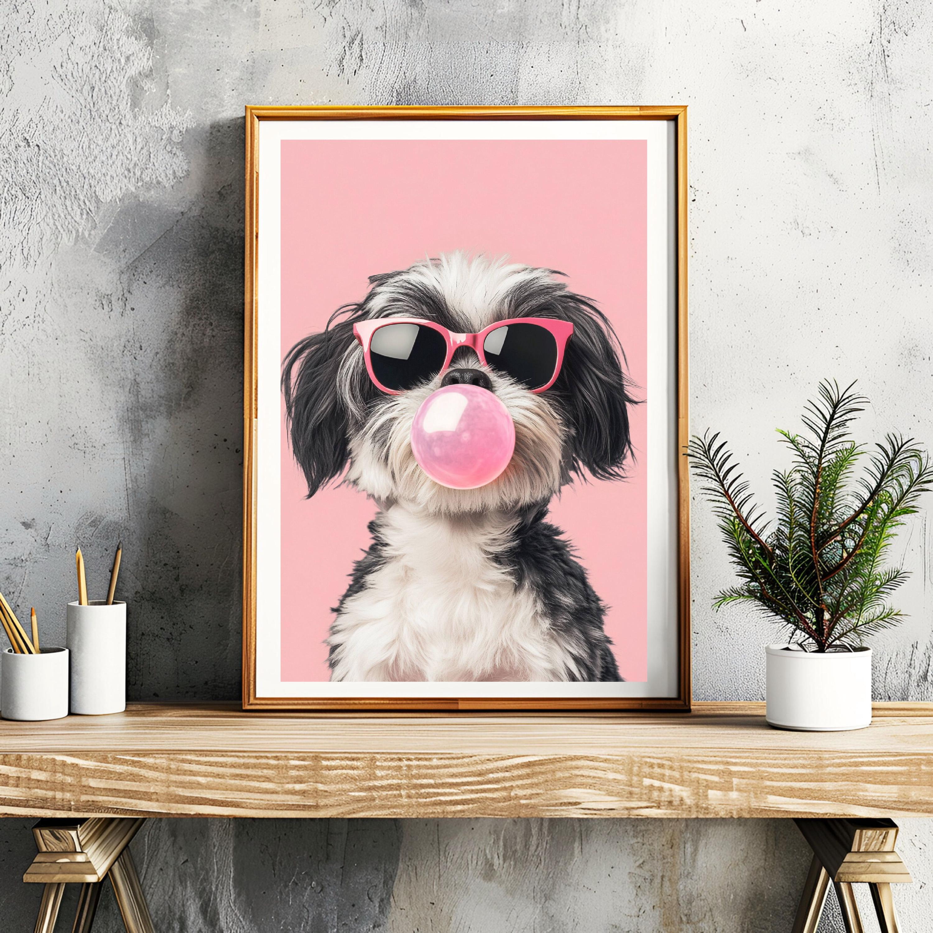 Shih Tzu Wall Art Black and White Shih Tzu Funny Pet Portrait Shih Tzu ...