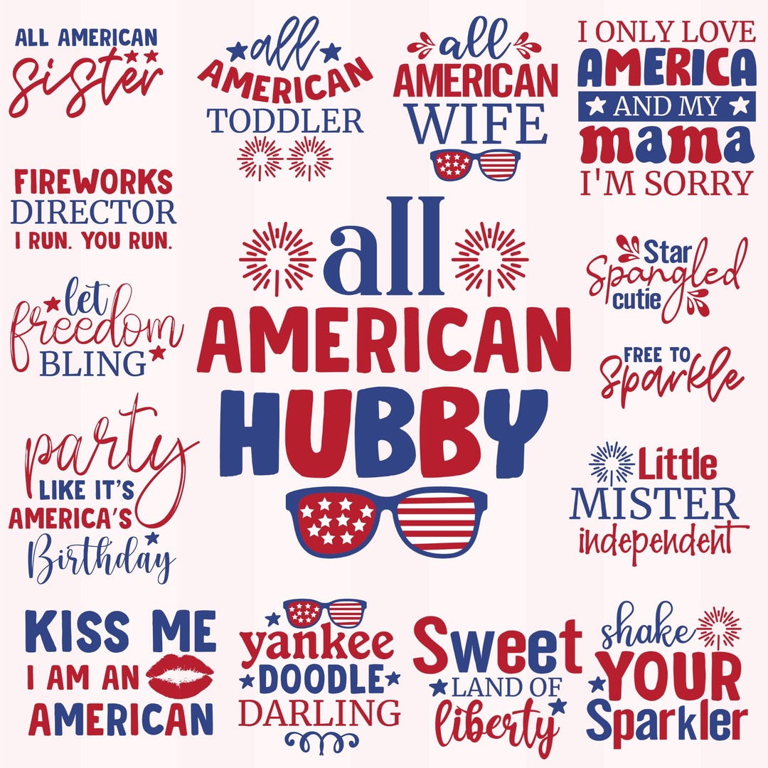 4th of July SVG Bundle: Patriotic USA Flag Cut Files (digital Download ...