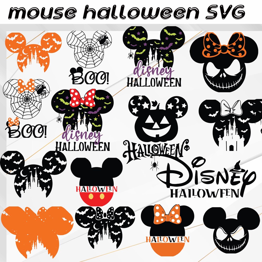 Halloween Mouse Ears SVG Bundle: Spooky Castle Clipart, Cricut ...