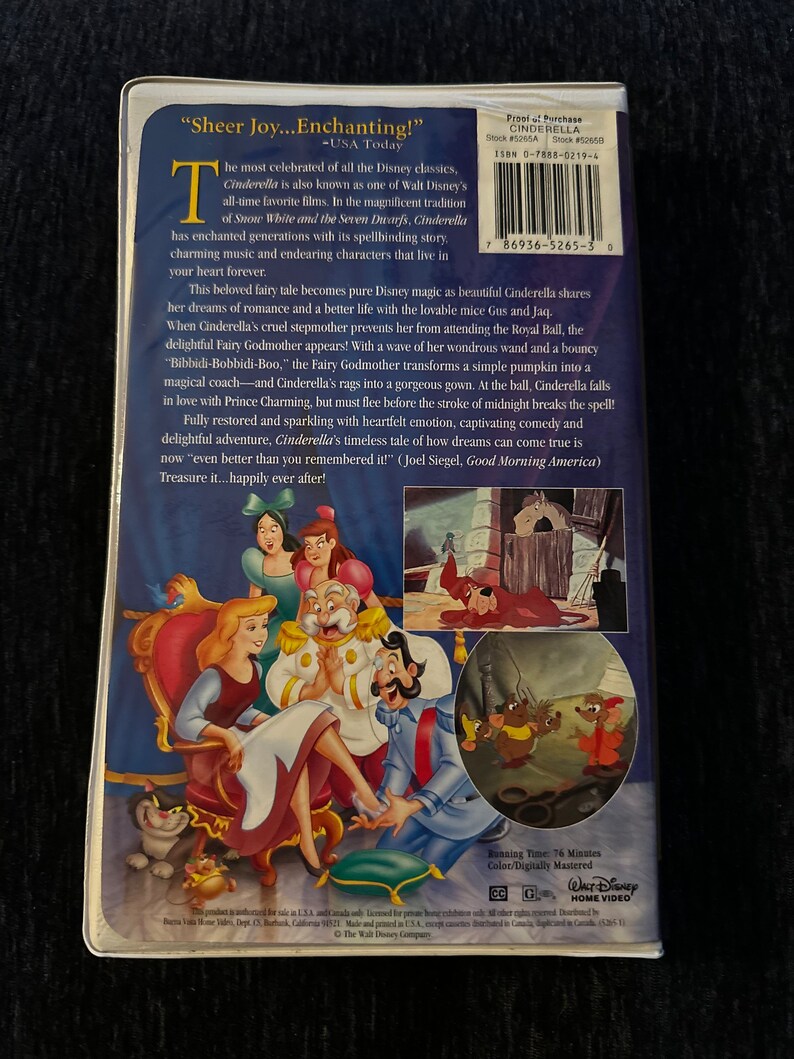 Walt Disney’s Cinderella VHS 5265 - Etsy