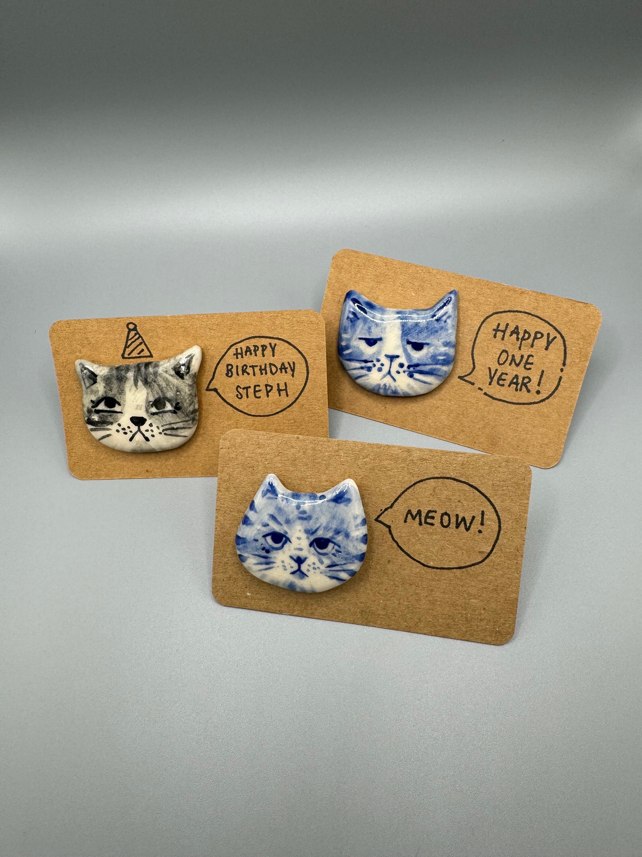 Cat Fridge Magnet, Personalised Backing to Ceramic Magnet. Grumpy Cats ...