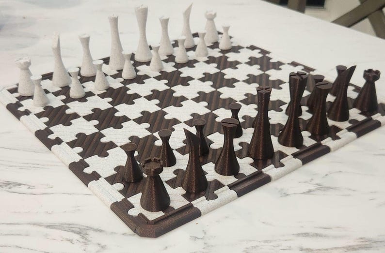 Puzzle Chess Set - Etsy