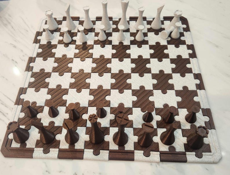 Puzzle Chess Set - Etsy