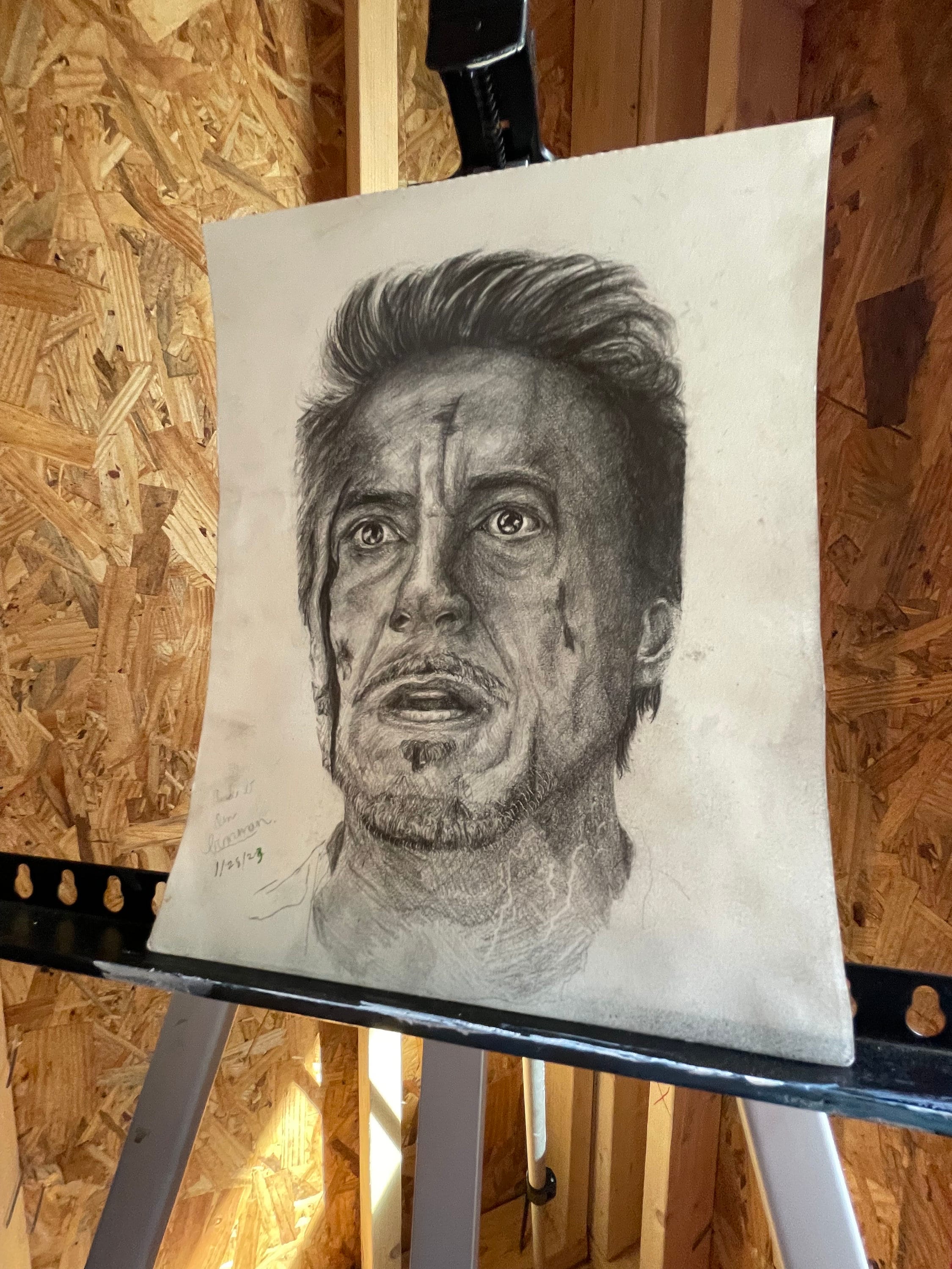Original Tony Stark Graphite Drawing - Etsy