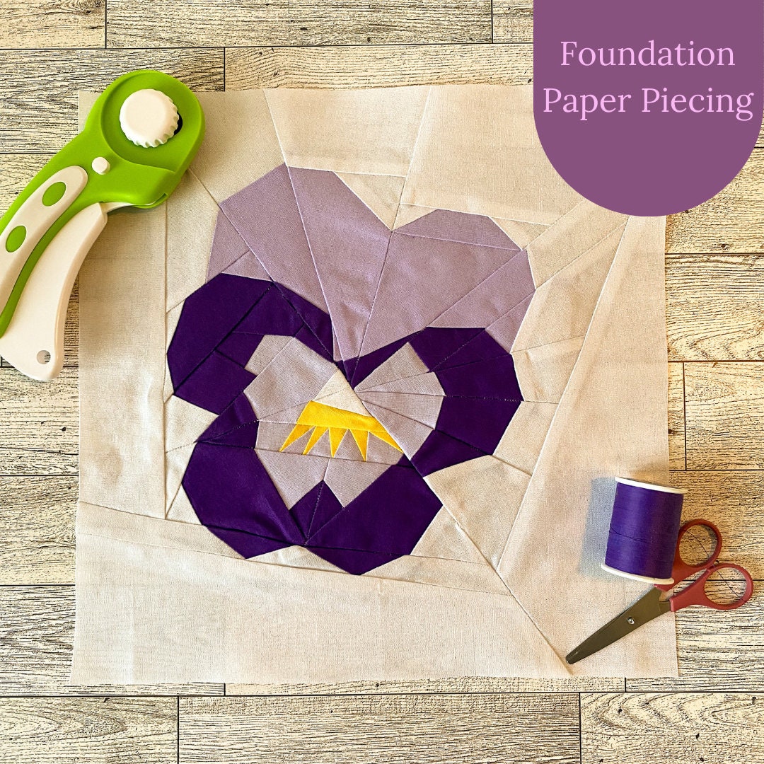 Purple Pansy Flower Foundation Paper Piecing FPP Pattern - Etsy