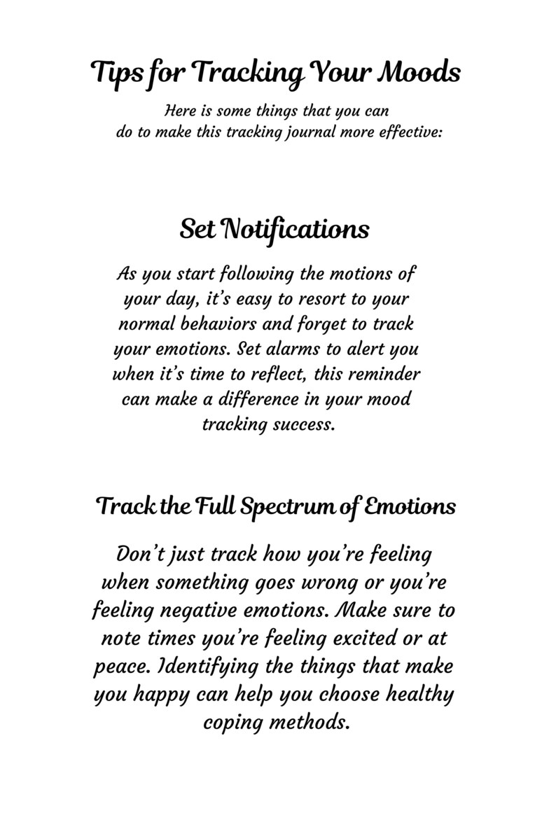 TRACK YOUR MOOD! Best Mood Tracker Journal W/ Tips, Advice, Written ...