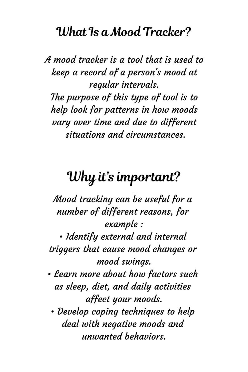 TRACK YOUR MOOD! Best Mood Tracker Journal W/ Tips, Advice, Written ...