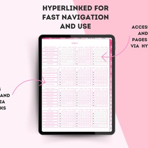 Retro Pink 2024 Dated Hyperlinked Digital Planner, Goodnotes Digital ...