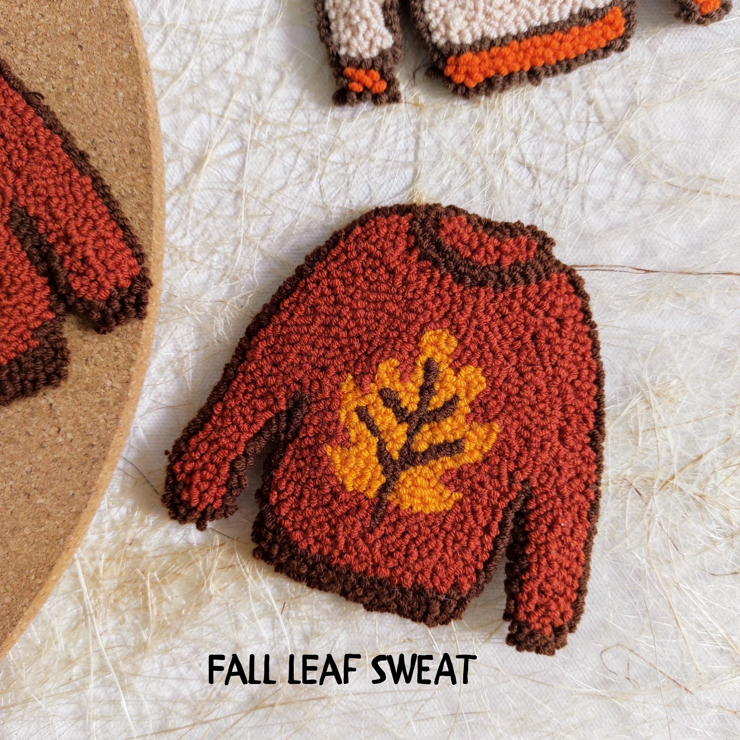 Punch Needle Fall Coasters: Autumn Sweater Mug Rugs - Etsy