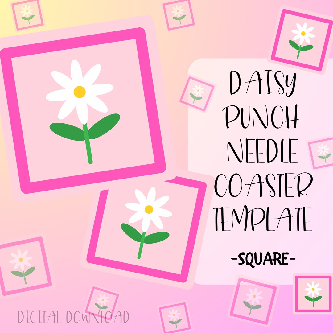 Punch Needle Patterns, Punch Needle Coaster Templates, Punch Coaster ...