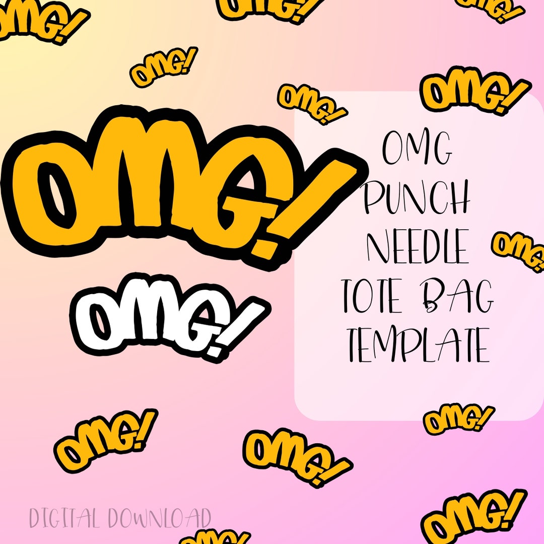 OMG Tote Bag Pattern, Punch Needle Pattern, Digital Punch Needle ...