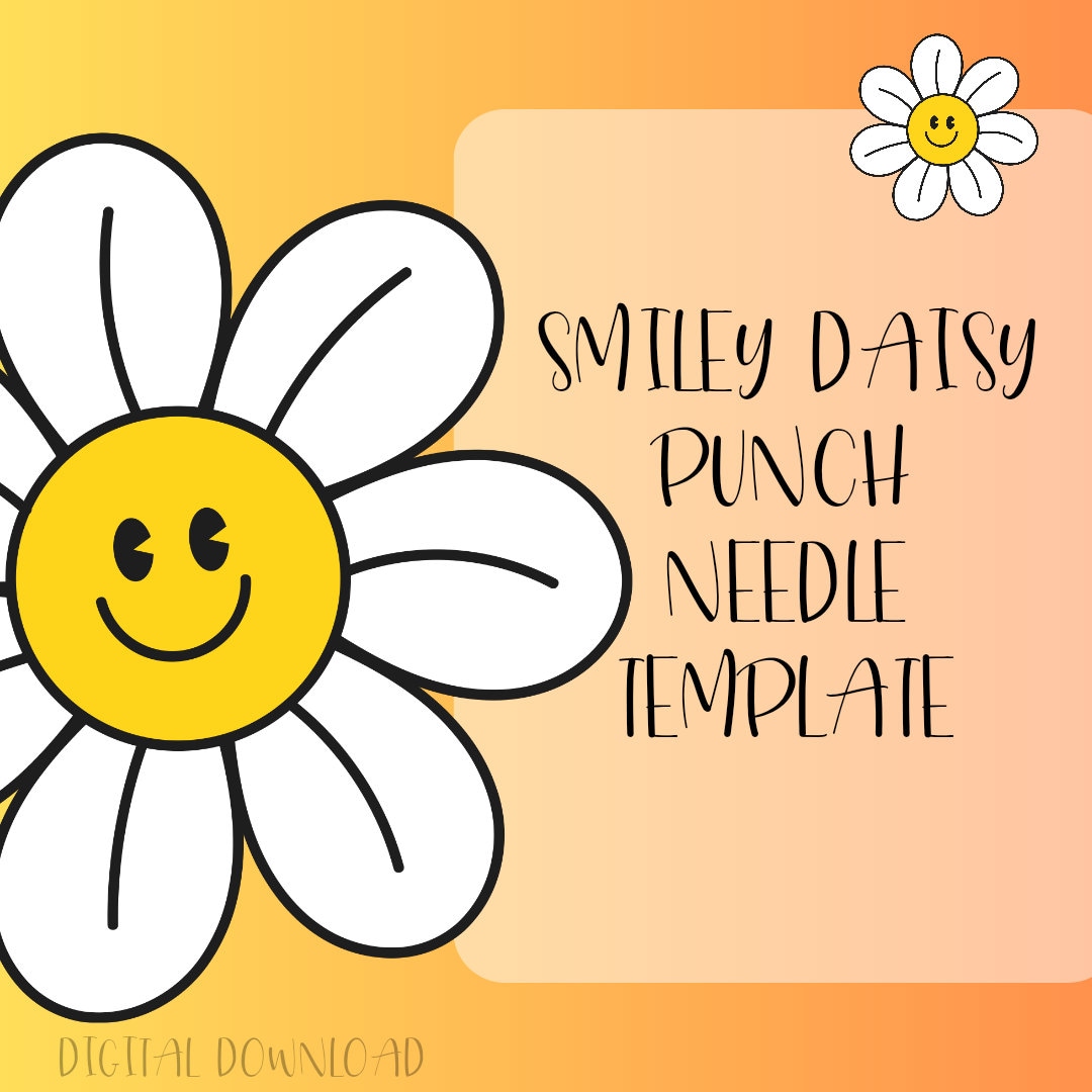 Daisy Punch Needle Template: Smiley Flower Coaster (PDF Pattern) - Etsy