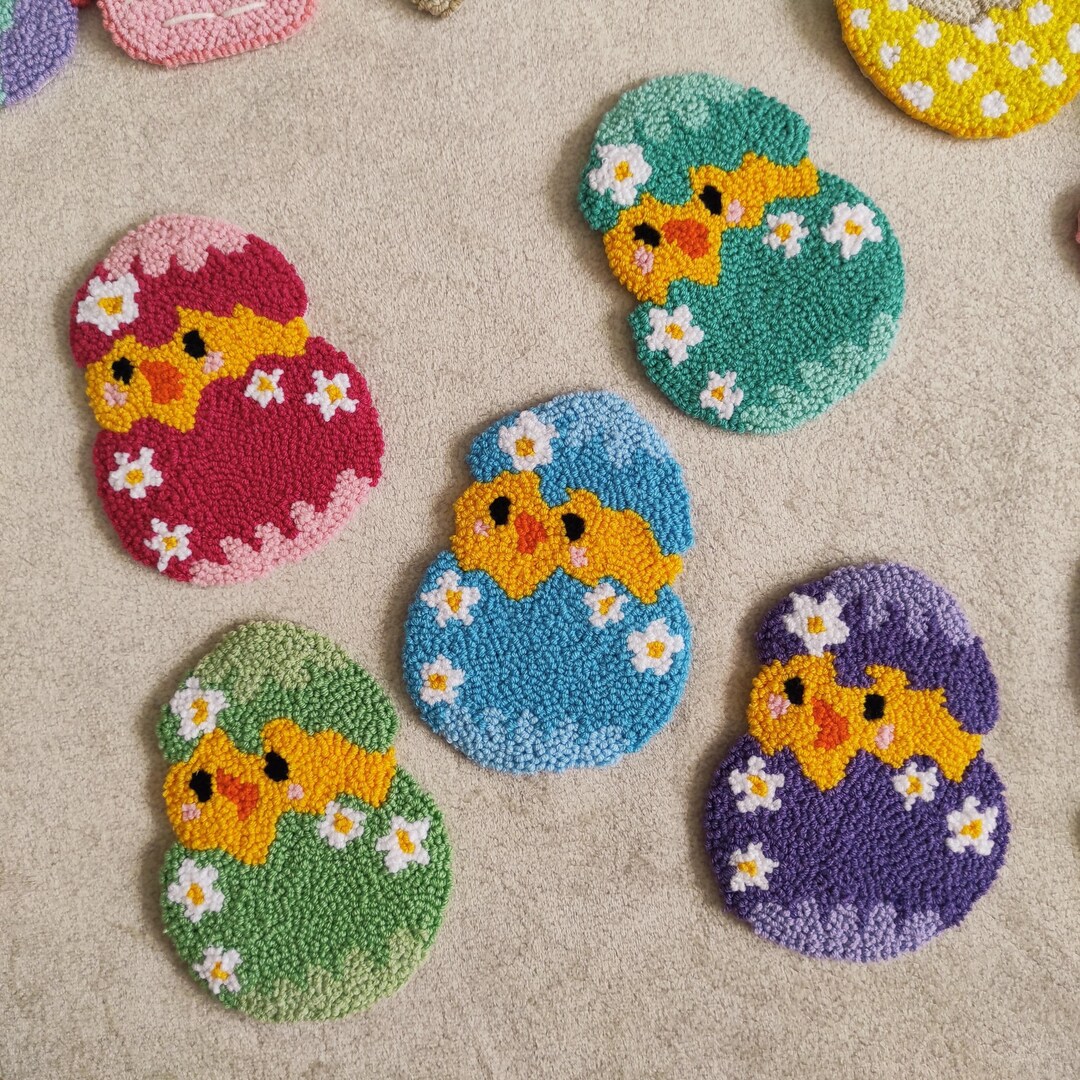 Easter Chick Coasters, Happy Easter, Easter Mug Rug, Cute Chick Mug ...