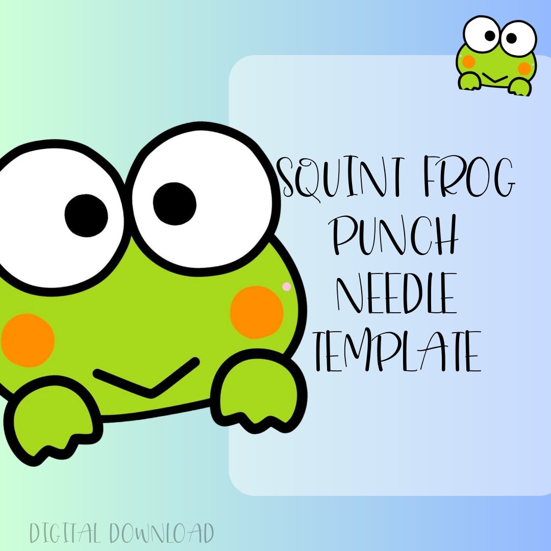 Frog Punch Needle Template, Funny Coasters, Animals Pattern for DIY ...