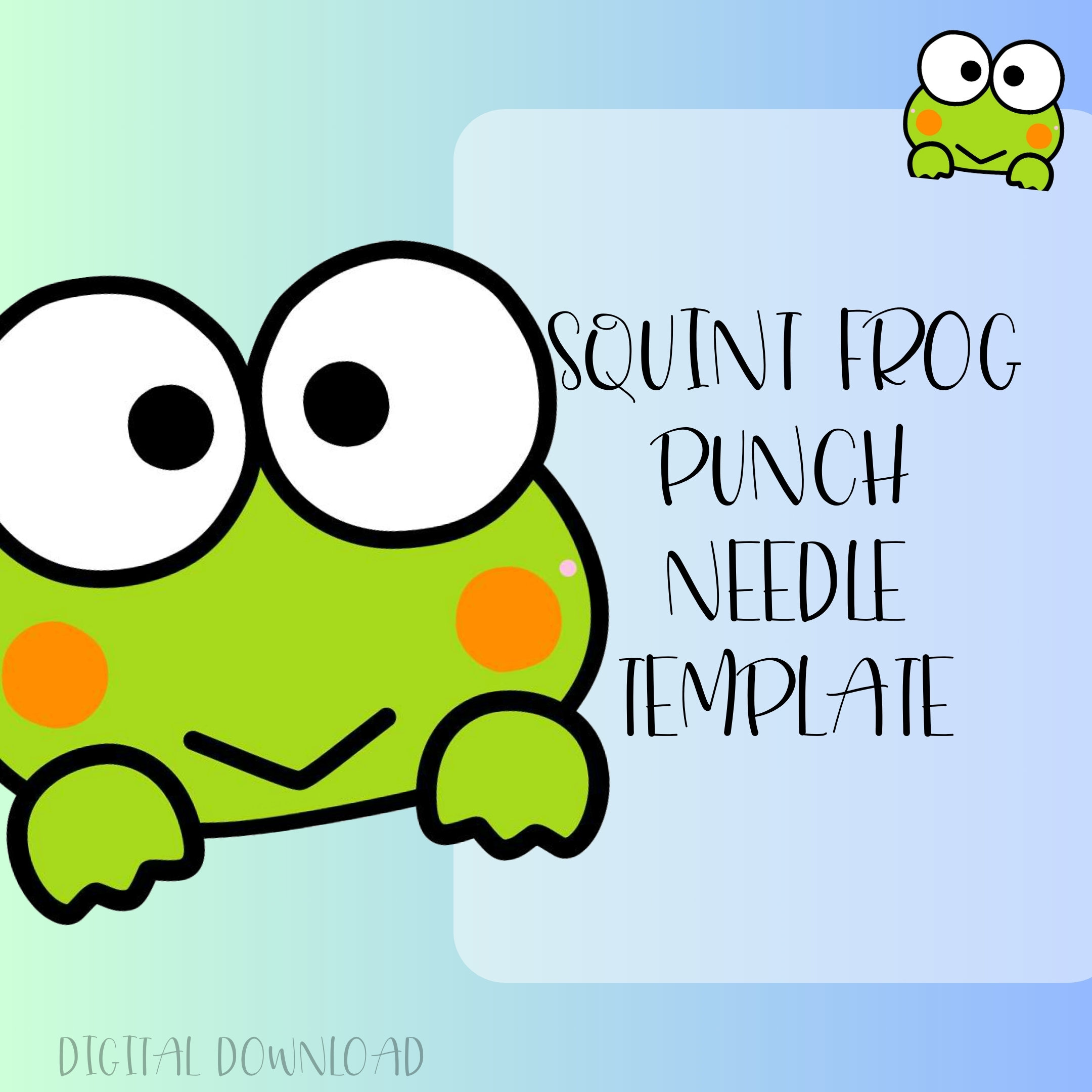 Frog Punch Needle Template, Funny Coasters, Animals Pattern for DIY ...