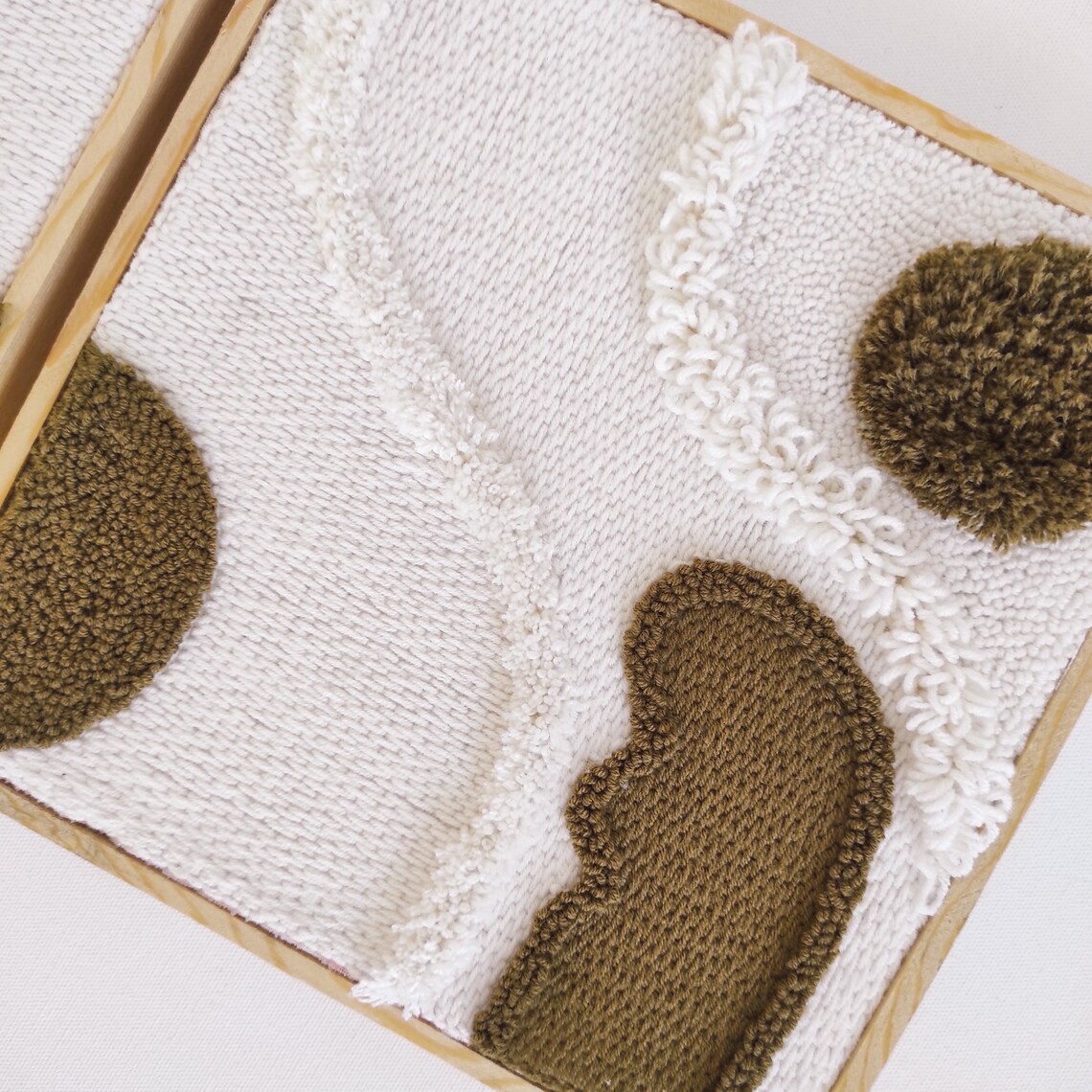 Modern Abstract Textile Wall Hangings, Set of 3 Punch Needle Wall Decor ...