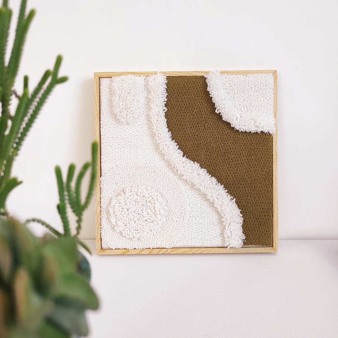 Modern Abstract Textile Wall Hangings, Set of 3 Punch Needle Wall Decor ...