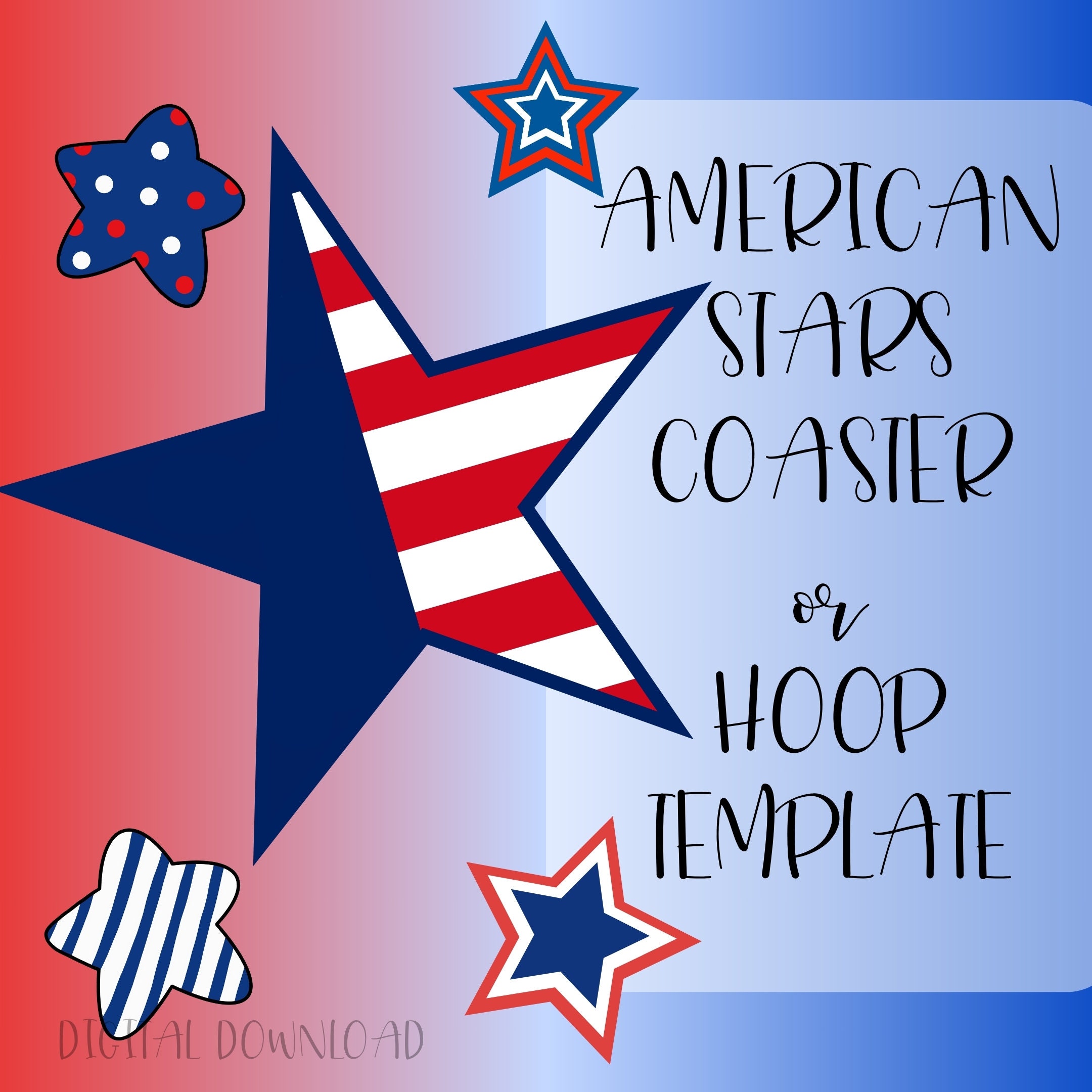 American Flag Punch Needle Templates, American Stars Coaster, Punch ...