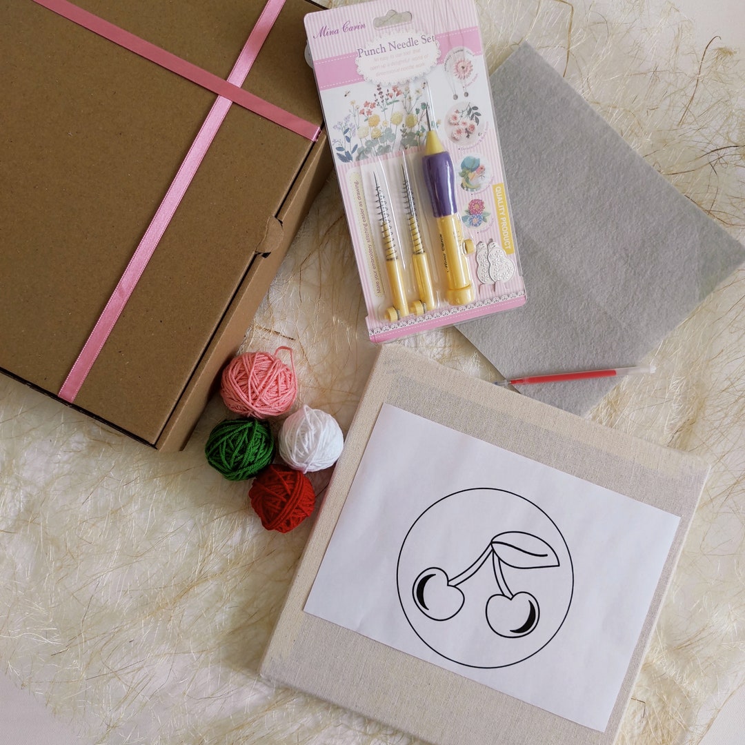 Cherry Punch Needle Kit for Beginners, Punch Needle Templates, Punch ...