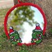 Christmas Frog Wall Mirror, Punch Needle, Xmas Home Decor, New Year ...