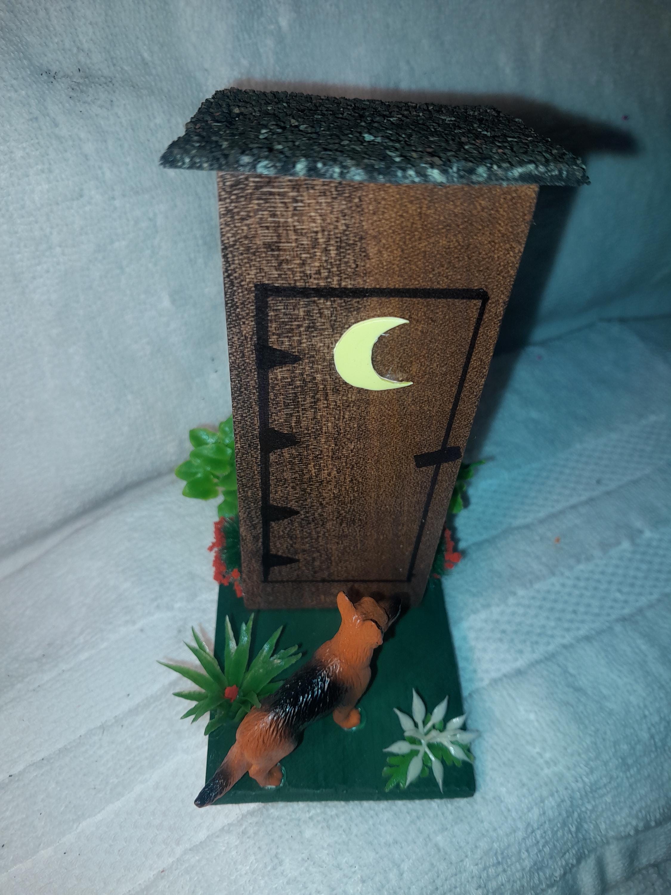 Miniature Outhouse Decor - "waiting"... - Etsy