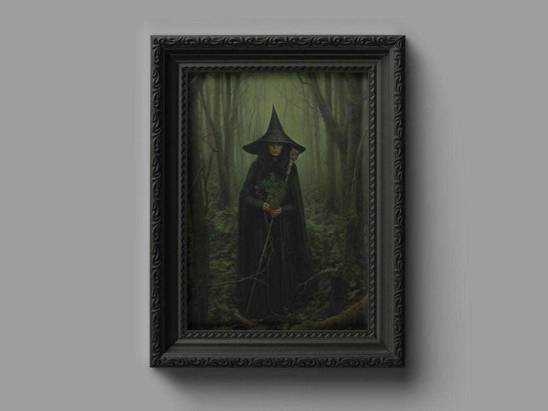 Witch in the Forest Painting, Digital Download, Witchy Wall Art, Dark ...