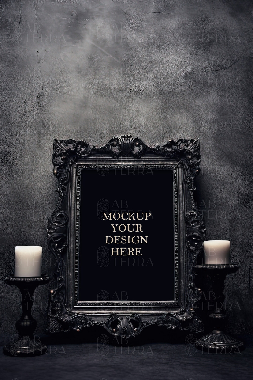 Gothic Black Frame Mockup, Gothic Mockup, Black Frame Mockup, Psd ...