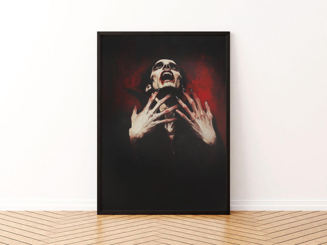 Dracula Wall Art, Vampire Print, Gothic Wall Decor, Dark Academia Print ...