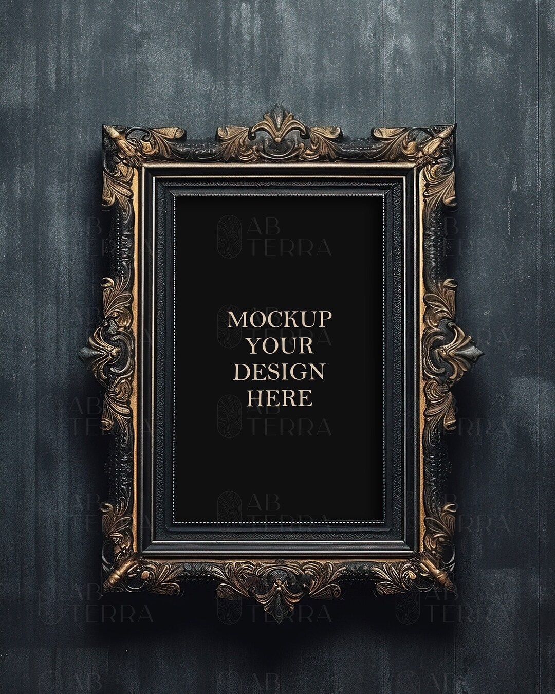 Mockup Cornice Gotica in Legno, Mockup Cornice Gotica Dorata, Mockup Arte Murale, Mockup Cornice ...