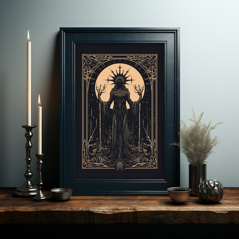 Hecate Goddess Poster, Pagan Wall Art, Dark Aesthetic Print, Digital ...
