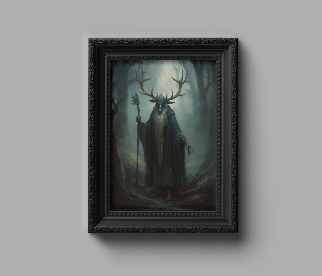 Forest Druid Poster, Witchy Wall Art, Esoteric Poster, Shaman Poster ...