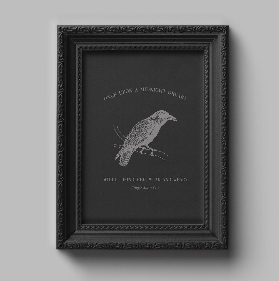 Edgar Allan Poe Raven Poster, Dark Academia Print, Instant Download ...