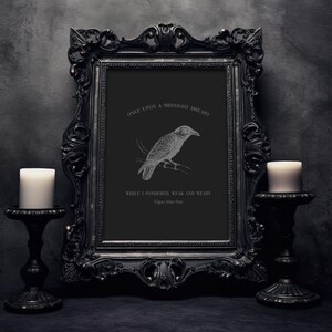 Edgar Allan Poe Raven Poster, Dark Academia Print, Instant Download ...