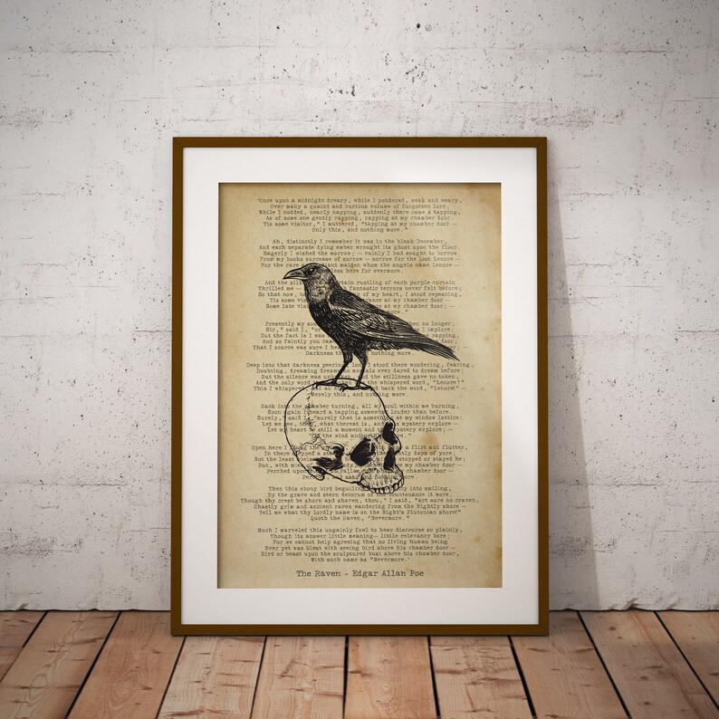 The Raven Poem Poster, the Raven Poster, Edgar Allan Poe Poster, the ...