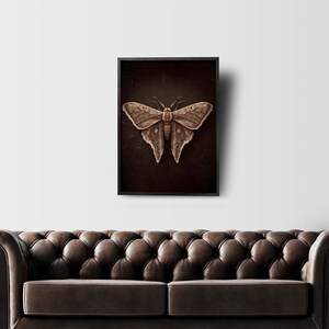Vintage Moth Poster, Moth Poster, Gothic Poster, Gothic Moth Art, Dark ...