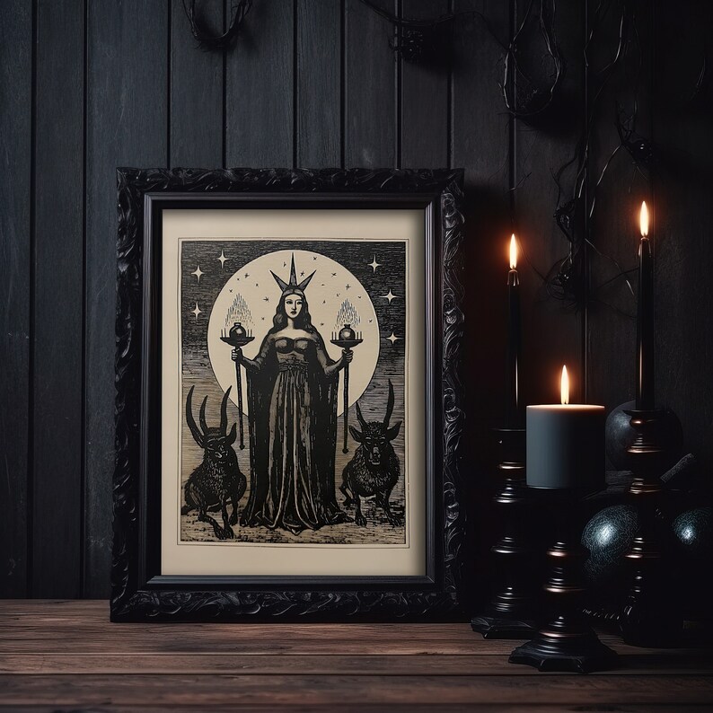 Hecate Greek Goddess Print, Hekate Printable Poster, Dark Academia ...